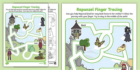 Rapunzel Finger Tracing Activity