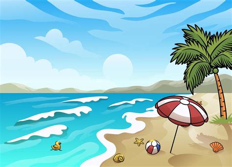 Beach Cartoon Vector Art Icons And Graphics For Free Download
