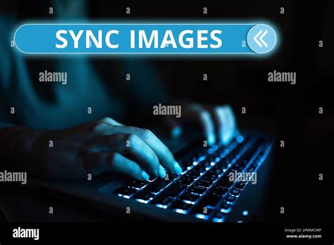 Sign Displaying Sync Images Word Written On Making Photos Identical In