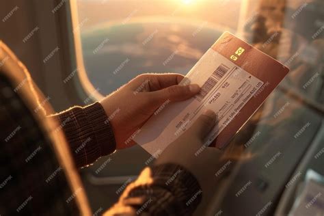 Hands Holding A Passport And Plane Ticket Premium Ai Generated Image