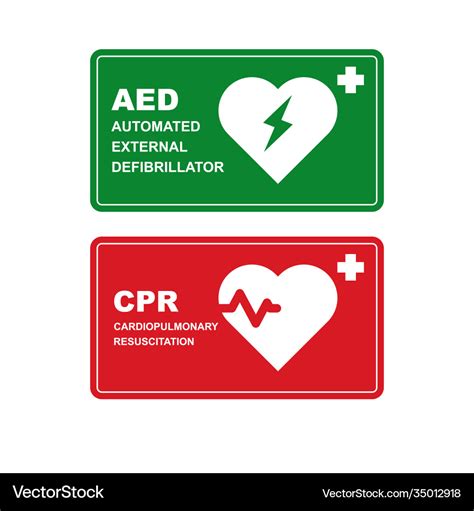 Aed Emergency Defibrillator Aid Cpr Icon Vector Image