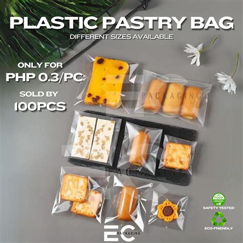 [ec] 100pcs Plain Clear Frosted Matte Cookies Bread Plastic Pastry Bag Packaging Semi