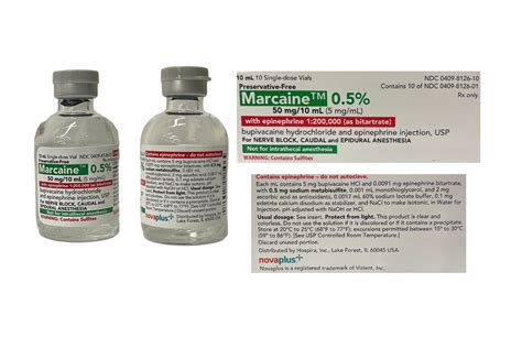 Marcaine With Epinephrine 0 5 10 Ml Preservative Free 5 Mg Ml