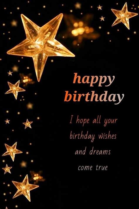 Happy Birthday Card With Gold Stars