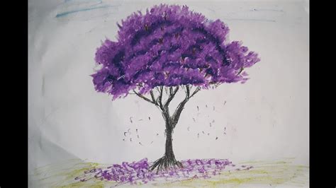 How To Draw A Tree With Oil Pastels Step By Step Process Youtube
