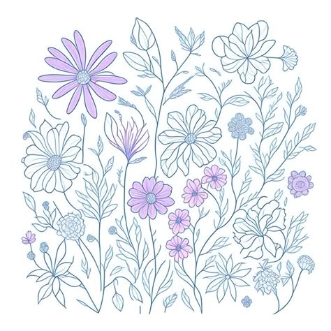 Premium Ai Image Art Of Cute Flowers Pattern On White Background