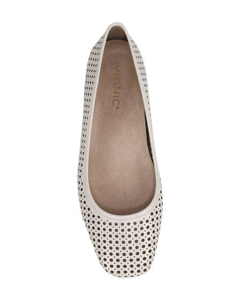 Vionic Orinda Perforated Ballet Flat In White Lyst