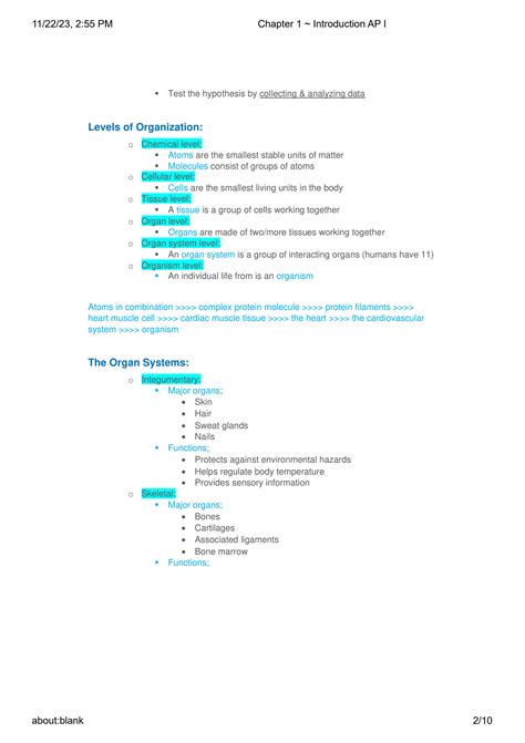 Solution Introduction To Human Body Notes Studypool