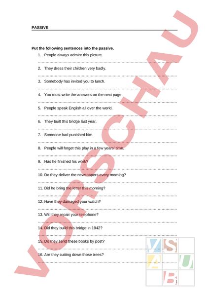 Arbeitsblatt Passive Englisch Grammatik