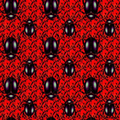 Seamless Pattern Of A Scarab Beetles Vector Insect In Shiny Stock