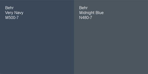 Behr Very Navy Vs Behr Midnight Blue Comparison