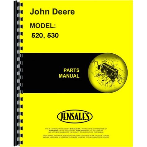 John Deere Tractor Parts Manual 520 Tractor 530 Tractor