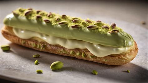 Pistachio Eclair Dessert Premium Ai Generated Image