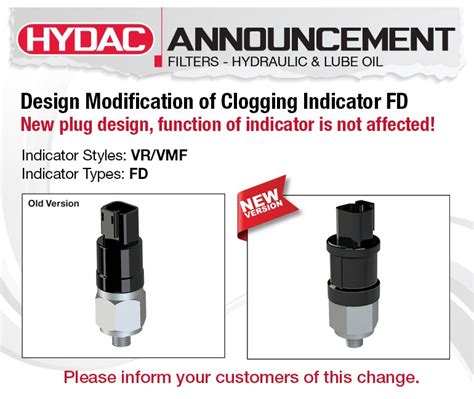 Clogging Indicator Fd Hydac Technology Corporation