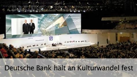 Hauptversammlung Deutsche Bank Hält An Kulturwandel Fest Video