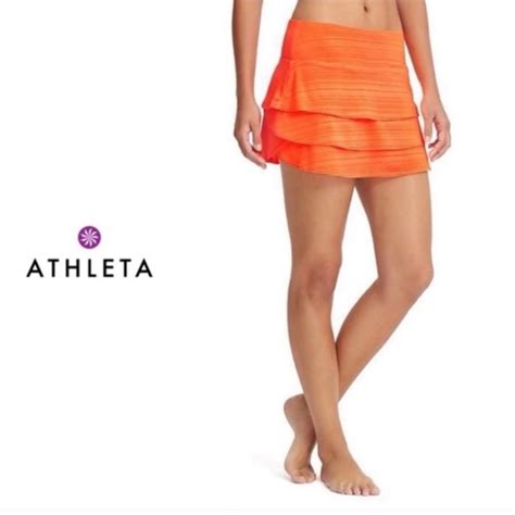 Athleta Skirts Athleta High Rise Swagger Skirtskort Orange