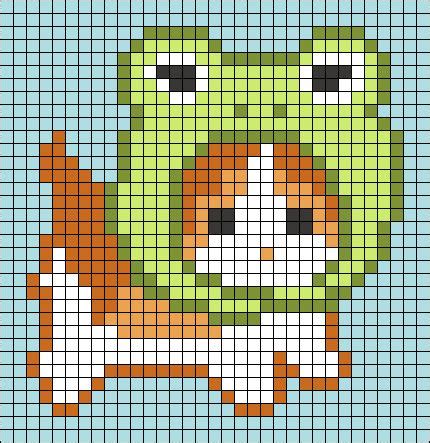 Step By Step Guide To Make A Cute Frog Pixel Art Grid