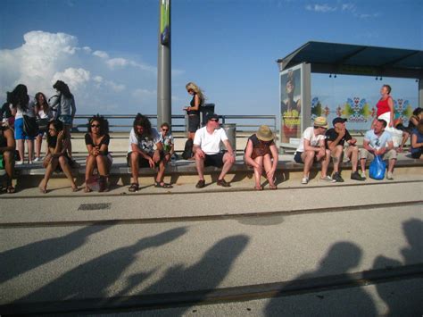 Waiting On A Tram Home From The Beach Wetwebwork Flickr