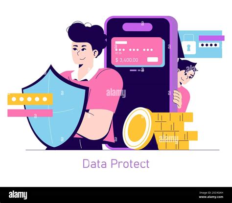 Banking Security Concept Digital Protection For Finance Transactions With Users Guarding Access