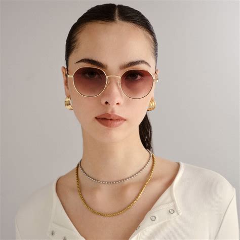 Odyssey Bright Gold Uni Sex Round Sunglasses Le Specs