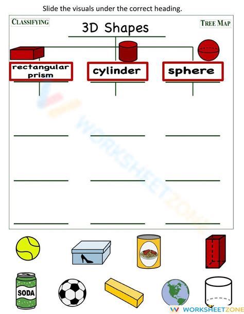 3d Shapes Tree Map 1 Worksheet