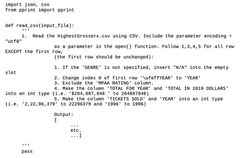 Import Json Csv From Pprint Import Pprint Def