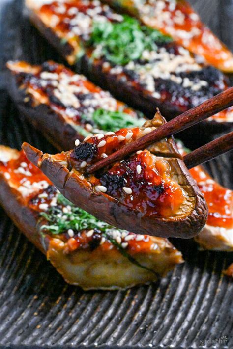 Nasu Dengaku Grilled Eggplant With Miso Glaze Sudachi
