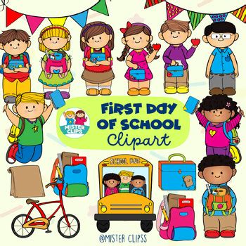 First Day Of School Clip Art By Mister Clips Tpt
