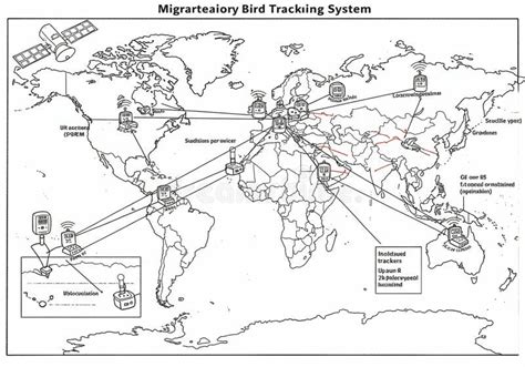 Map Illustrating A Migratory Bird Tracking System Features Global