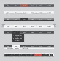 Tab Bar Menu Ui Elements Kit Royalty Free Vector Image