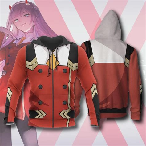 Code 002 Zero Two Uniform Hoodie Darling In The Franxx Jacket Uniform Fashion Store For Men