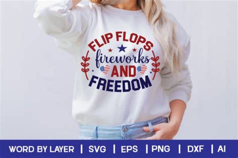 Flip Flops Fireworks And Freedom Graphic By Digitalart · Creative Fabrica