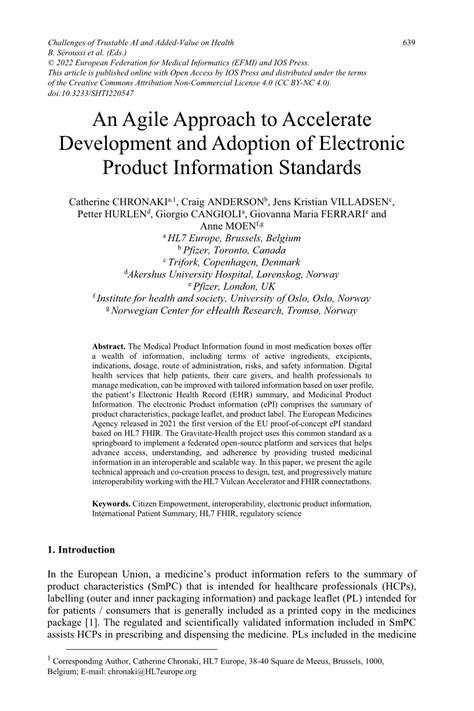 pdf an agile approach to accelerate development and adoption of