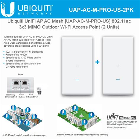 Ubiquiti Unifi Ap Ac Mesh Pro 2 Units Uap Ac M Pro 11ac Outdoor Wi Fi