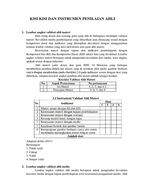 Validasi Media Pembelajaran Canva Pdf