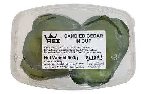 Rex Candied Citron Cedro Halves In Cup 2 Lbs Candied Ice Cream