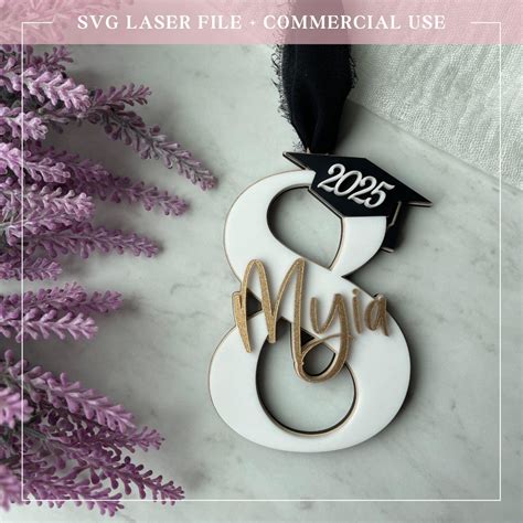 Grade 8 Graduation Ornament Svg Laser Cut File Custom Name Class Of