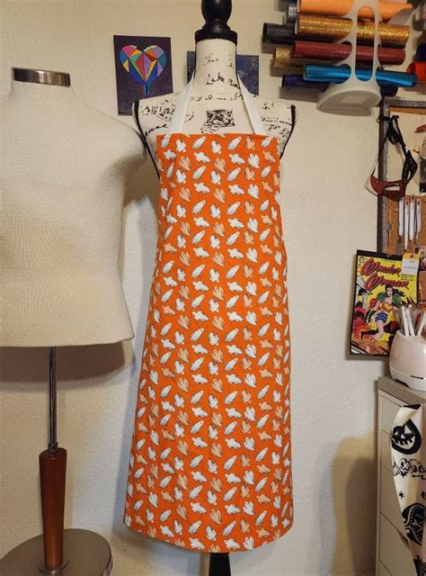 Glow In The Dark Apron Ghost Apron Ghosts Spooky Apron Orange Apron