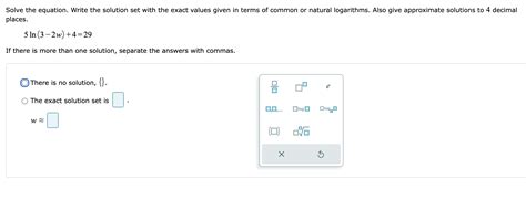 Solved Solve The Equation Write The Solution Set With The Chegg Com