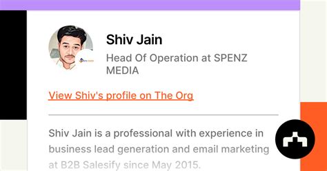 Shiv Jain Head Of Operation At Spenz Media The Org