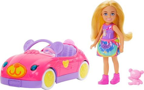 Barbie Chelsea Toy Car Set With Bear Themed Convertible And Teddy Bear