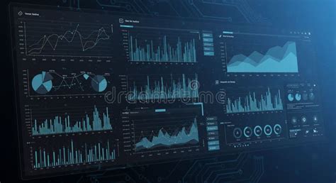 A Digital Dashboard Displays Multiple Data Visualizations Including