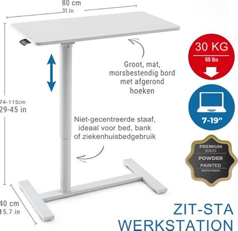 Relax Airlift Pneumatisch Zit Sta Laptop Bureau Met Wielen In Hoogte