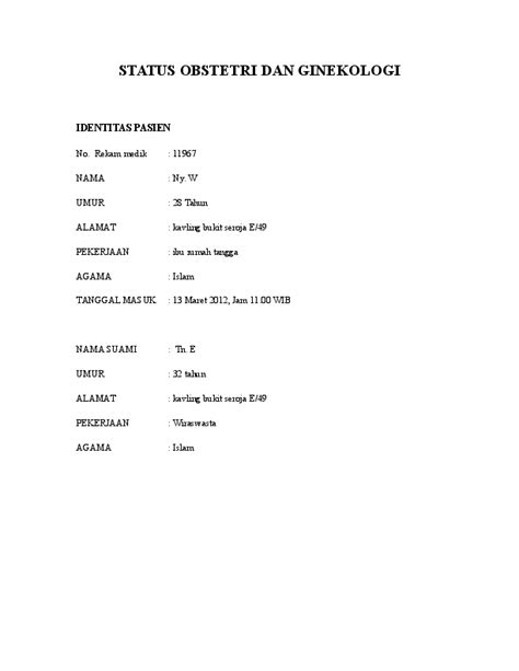 Doc Status Obstetri Dan Ginekologi