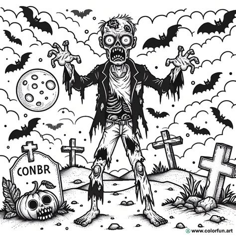 Scary Zombie Coloring Page Download Or Print For Free