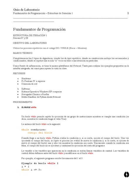 S7 Y S8 Estructura De Iteración 1 Pdf Python Lenguaje De Programación Flujo De Control