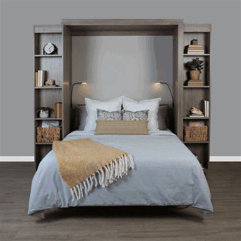 Monaco Queen Bookcase Murphy Bed In Stock Murphy Bed Depot