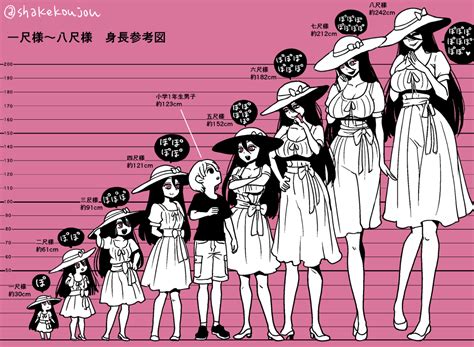 鮭夫ヒトミ先生16巻発売中👁 On Twitter 一尺様〜四尺様〜八尺様まとめ（10枚） 八尺様 四尺様 一尺様 巨女 巨大