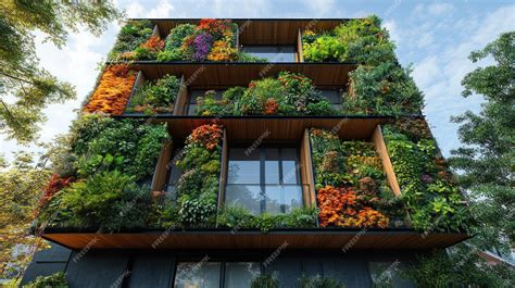 A Modern Building With A Lush Green Vertical Garden On Its Facade