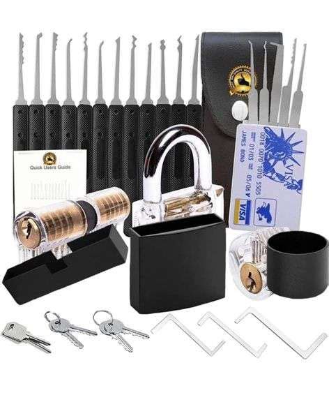 New 34 Piece Set Wide Lock Padlock With Key Stainless Steel Kit Rust Proof Storage Lock Set For